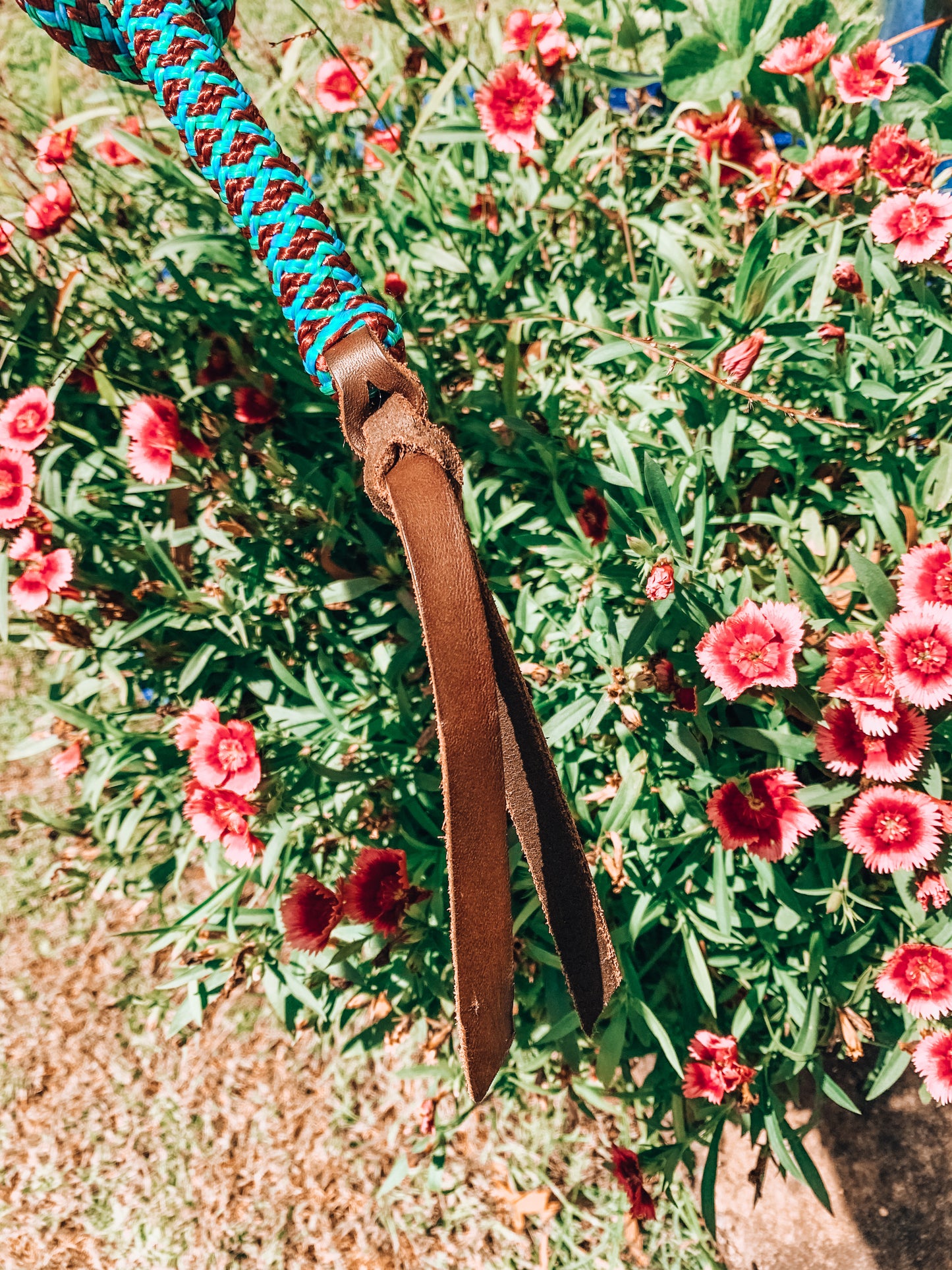 Leather Poppers - for Lead Rope - Brown - Wild Rider